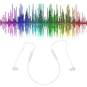 Bluetooth 5.1 Headphones, Neck Mounted Sports Headphone Wireless Neckband Earbud Noise-Cancelling Stereo Headset Portable Earphones for Exercise(White)