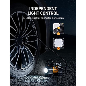 AstroAI Tire Inflator Portable Air Compressor (Up to 150 PSI) Tire Pump for Car 12V DC Digital Air Pump with 12 LEDs Super Bright Light for Bicycle, Motorcycle, Automotive Car Accessories