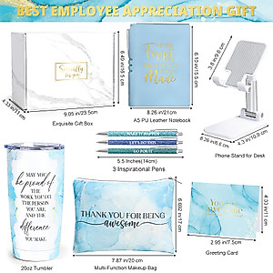 Employee Appreciation Gifts, Appreciation Gifts for Coworkers, 8 Pcs Christmas Gift for Employees Coworkers Teacher Staff Principal Nurse, Cool Thank You Gifts Baskets w/ Tumbler Notebook (Blue)