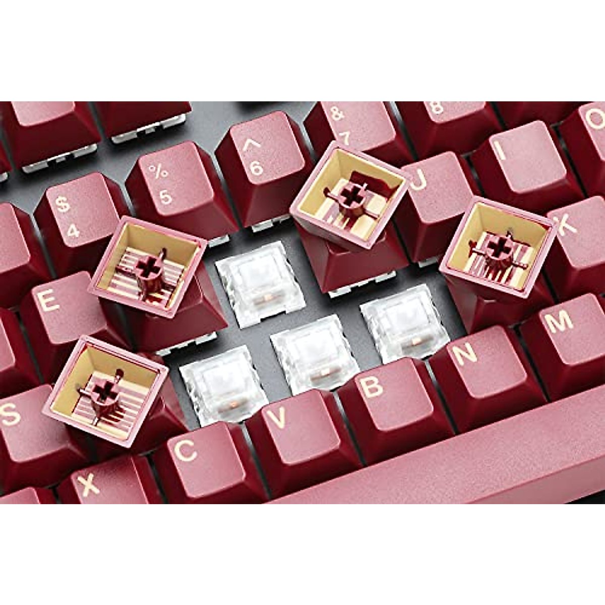 DROP GMK Redsuns Red Samurai Custom Mechanical Keyboard Keycap Set - 153-keys, Doubleshot, Cherry Profile, for 60%, 65%, TKL, Full-Size Layouts, and More (Red, Base Kit)