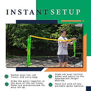 Portable Tennis Net for Driveway and Backyard – Kids’ Adjustable Tennis & Badminton Net – 10 x 5 Ft. Travel Net & Bag – Racket Sport & Volleyball Net for Backyard Games for Kids by Street Tennis Club