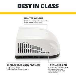 Dometic Brisk II | 13.5K BTU Air Conditioner | White | Standard Height | 9105304463 | Ducted or Non- Ducted | Quiet AC | Easy Install | Ideal For Campers, Vans, RV or Trailers | Lightweight