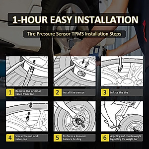 Marsflex TPMS Sensor Fit for Ford Lincoln Mercury, F150 F250/F350 Super Duty Escape Focus Explorer, Tire Pressure Monitoring System OE: DE8T-1A-180-A 9L3Z-1A189-A DE8T-1A180-AA 9L3Z-1A-189-A 315MHz
