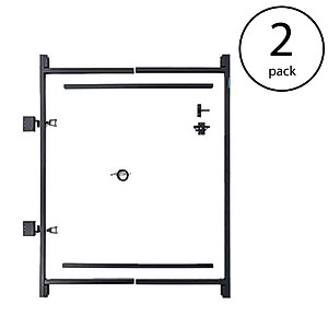 Adjust-A-Gate Steel Frame Lockable 2-Way Gate with Installation Building Kit, 36"-60" Wide Opening Up to 7' High