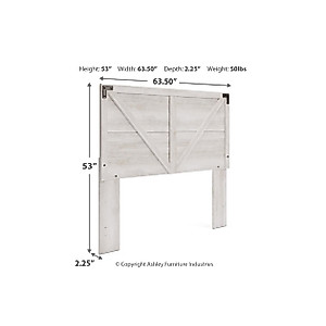 Signature Design by Ashley Shawburn Modern Farmhouse Headboard, Queen, Whitewash
