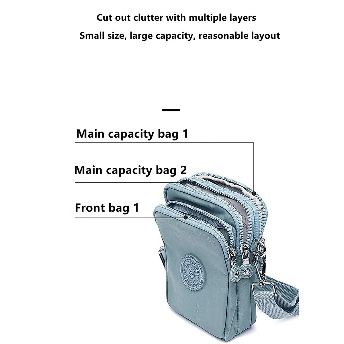 Small Crossbody Bags for Women Shoulder Bag Lightweight Nylon Cell Phone Purses