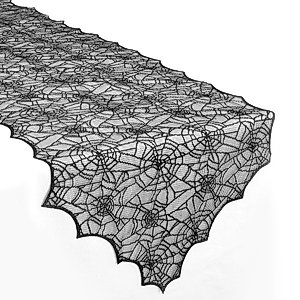 Halloween Table Runner, 18 X 72 Inch Black Lace Spider Web Table Runner, Spider Web Halloween Decorations Halloween Table Decor, Small Table Runner Halloween Table Runners 72 Inches Long Desk Decor