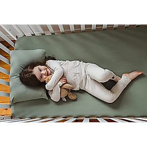 Pobibaby - 2 Pack Premium Toddler Solid Pillowcase - Ultra Soft Jersey Knit - Crib Pillow, Kids Pillow, Travel Pillow Case Cover (Sage Green)