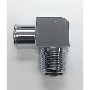 Chrome Aluminum 90 Heater 3/4" Hose Fitting x 1/2" NPT