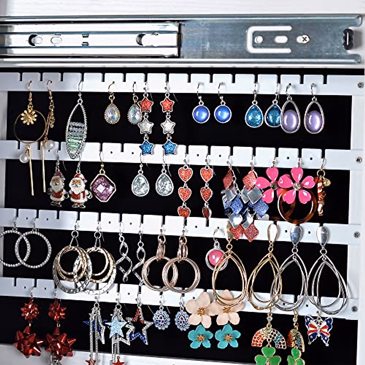 AnQuipet jewelry cabinet floor standing,freestanding jewelry cabinet with full- length mirror, Standing Mirror with Jewelry Storage for Bedroom