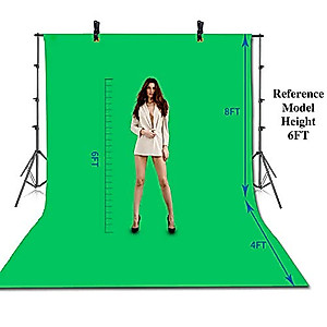 EMART Photo Video Studio 8.5 x 10ft Green Screen Backdrop Stand Kit, Photography Background Support System with 10 x12ft 100% Cotton Muslin Chromakey Backdrop