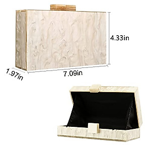 Acrylic Purses and Handbags with Marbling for Women Elegant Banquet Evening Crossbody Handbag Box Clutch (Apricot)