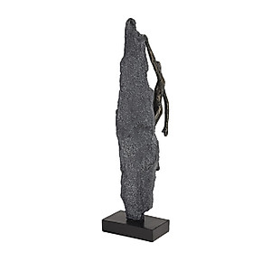 Deco 79 Polystone People Decorative Sculpture Climbing Home Decor Statue, Accent Figurine 6" x 5" x 19", Bronze