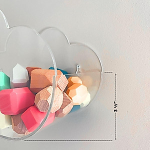 RARE OWLS 100% Acrylic Cloud Display Pocket, Clear, Wall-Mountable · Organization, Decor and Display Storage for Baby Nursery, Kids Bedroom, Children's Playroom · Cute Whimsical Toy Storage