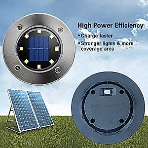 Aogist Solar Ground Lights,8 LED Garden Lights Patio Disk Lights In-Ground Outdoor Landscape Lighting for Lawn Patio Pathway Yard Deck Walkway