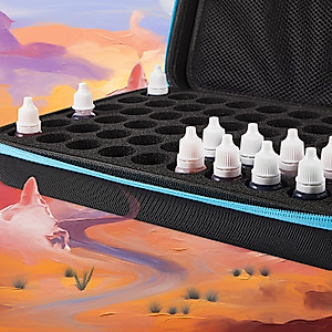 Locmeo 2 Pcs Alcohol Ink Storage Case Miniature Paint Organizer Paint Carry Case Mini Paint Holder Fits up to 60 Bottles 5ml 10ml 15ml Oils Storage Organizer with Inner Storage Pocket