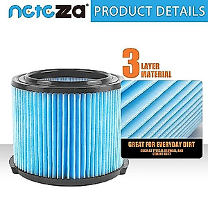 VF3500 Replacement 3-Layer Filter Compatible with riged VF3500 3-4.5 Gallon Vacuum Cleaner WD4050 WD4070 WD4522, 2 PACK