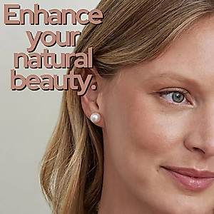 THE PEARL SOURCE 10-11mm White Freshwater Real Pearl Earrings for Women - 14K Gold Earrings | Hypoallergenic Earrings with Genuine Cultured Pearls