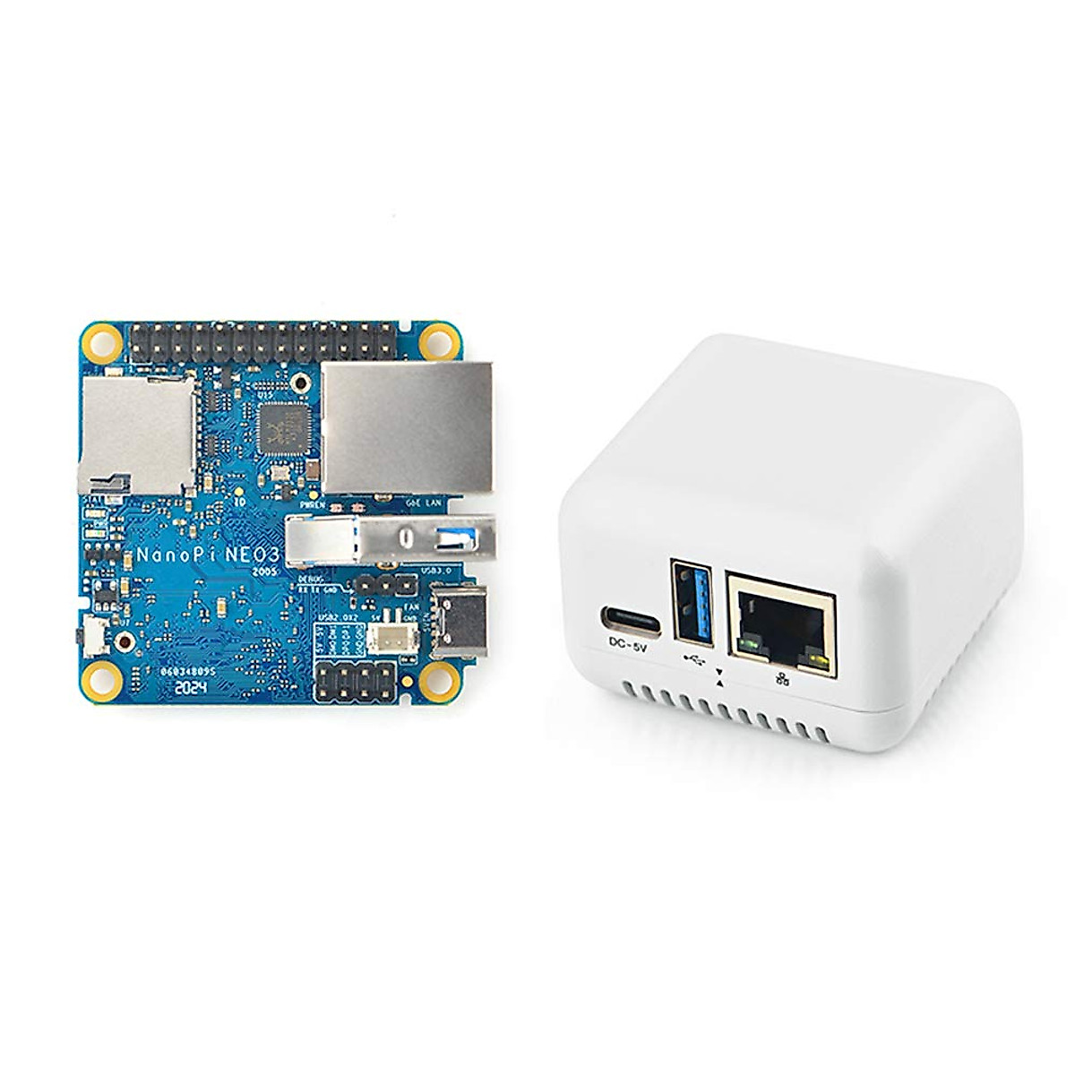 WayPonDEV NanoPi NEO3-LTS Mini Router Single Board Computer Rockchip RK3328 1GB Super Tiny ARM Board for IOT Smart Home Gateway Support FriendlyWrt Ubuntu (with Case and Heat Sink)