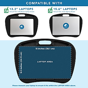 LapGear MyDesk Lap Desk with Device Ledge and Phone Holder - Black - Fits up to 15.6 Inch Laptops - Style No. 44448
