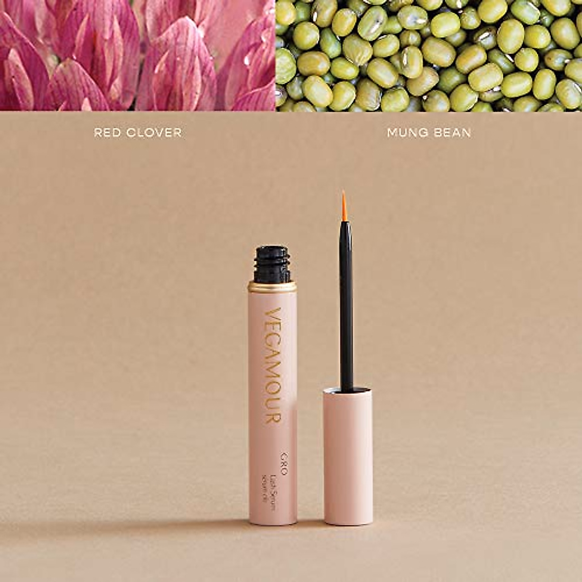 VEGAMOUR GRO Lash Serum - Natural Hormone Free Vegan Plant Based Cruelty Free Eyelash Thickening Formula Boosts Healthy Growth