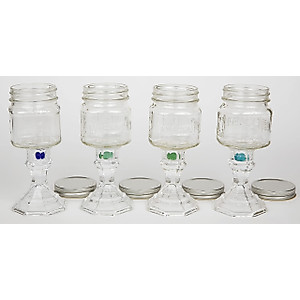 Redneck Wine Glass One of the Only Wine Galsses With a Lid. Set of 4 Square