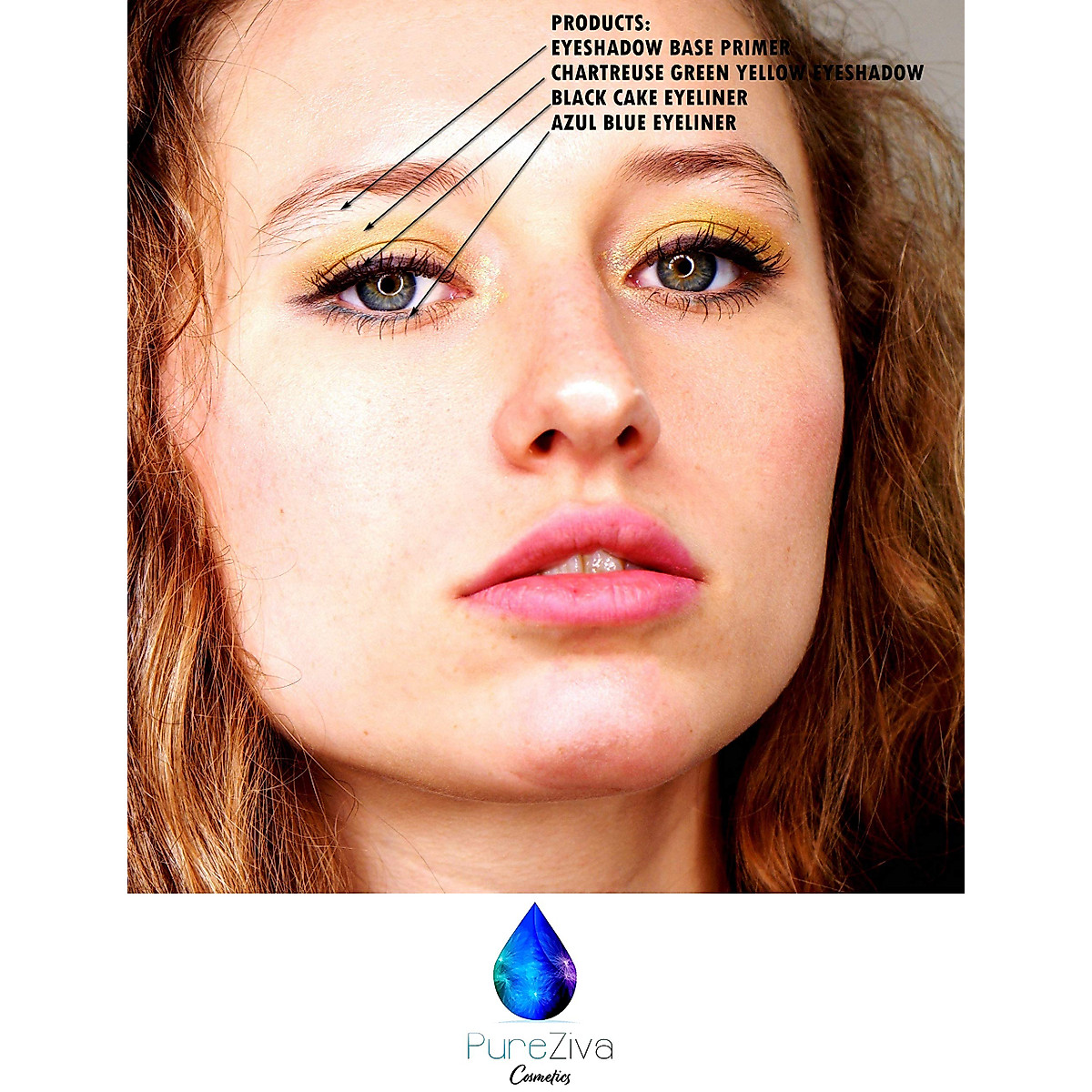 Pure Ziva Black Matte Cake Eyeliner & Pressed Eyeshadow, Water Activated Powder; Gluten & Cruelty Free