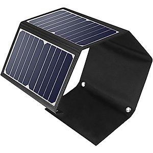 Himino 28 Watt Foldable Solar Panel Battery Charger Kit for Portable Generator Power Station Cell Phones Laptop 24V Car Boat RV Trailer Battery Charge (28W)