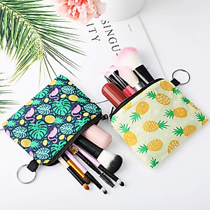 Boao 10 Pieces Small Coin Purse for Women Adults, Change Purse Pouch Mini Wallet Coin Bag with Zipper(Tropical Series)
