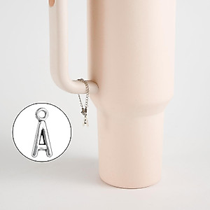 26pcs Letter Accessories for Stanley Cup, Stylish Tumblers Letter Accessories Name & ID Letter Handle for Stanley (Silver)