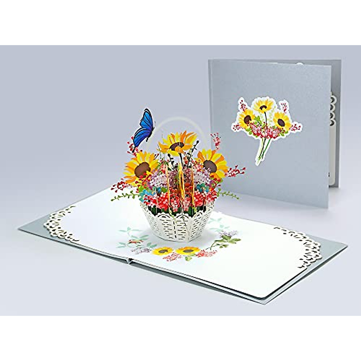 CUTPOPUP Birthday Card Pop Up, Mother's Day, 3D Greeting, Thank You Card (Sunflowers Basket)