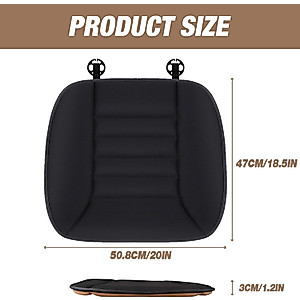 MYFAMIREA Car Seat Cushion Pad 1.2" Thick Comfort Seat Protector for Car Driver Seat Office Chair Home Use Memory Foam Seat Cushion with Non Slip Bottom, 20'' x 18.5'', Black