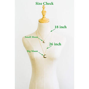 ONDAISY Rhodium Plated Black Cz Gypsy Planet Small Half Crescent Sailor Luna Moon Pendant Charm 18inch Chain Necklace