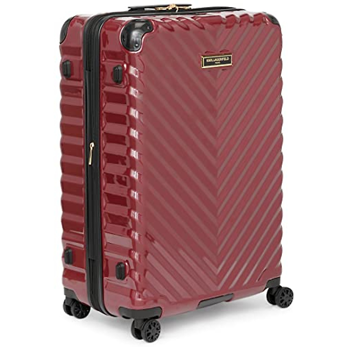 Karl Lagerfeld Paris Women's Suitcase Spinner Wheels Hardside, Burgundy, One Size