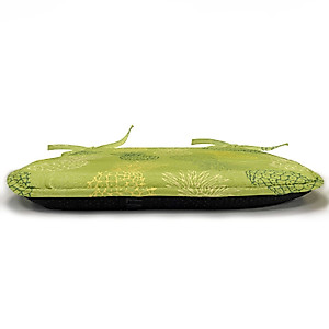 Ambesonne Green Leaf Chair Seating Cushion Set of 6, Hand Drawn Style Exotic Pineapple Fruit Tropical Summer Theme, Anti-Slip Seat Padding for Kitchen & Patio, 16"x16", Apple Green and Fern Green