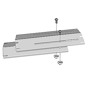 BBQ funland Universal Adjustable Stainless Steel Heat Plate Shield, Heat Tent, Flavorizer Bar, Burner Cover, Flame Tamer Replacement for Gas Grill,Extends from 11.75" up to 21" L (5-Pack)