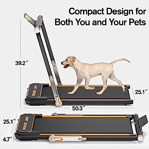 Walking Pad 2 in 1 Under Desk Treadmill 2.5HP Folding Electric Treadmill Walking Jogging Machine for Home Office with Remote Control