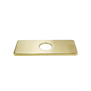 UTALIND 6 Inch Rectangle Hole Cover Deck, 3-to-1 Hole Deck Plate Stainless Steel Faucet Cover Plate For 4 Inch Sink(Brushed Gold)