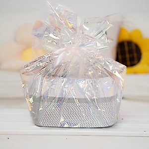 CHICVITA 3-Pack Cotton Rope Storage Baskets, Cube Basket, Under Shelf Basket, Basket Set for Nursery, Books, Socks Towels, Blankets, Gray