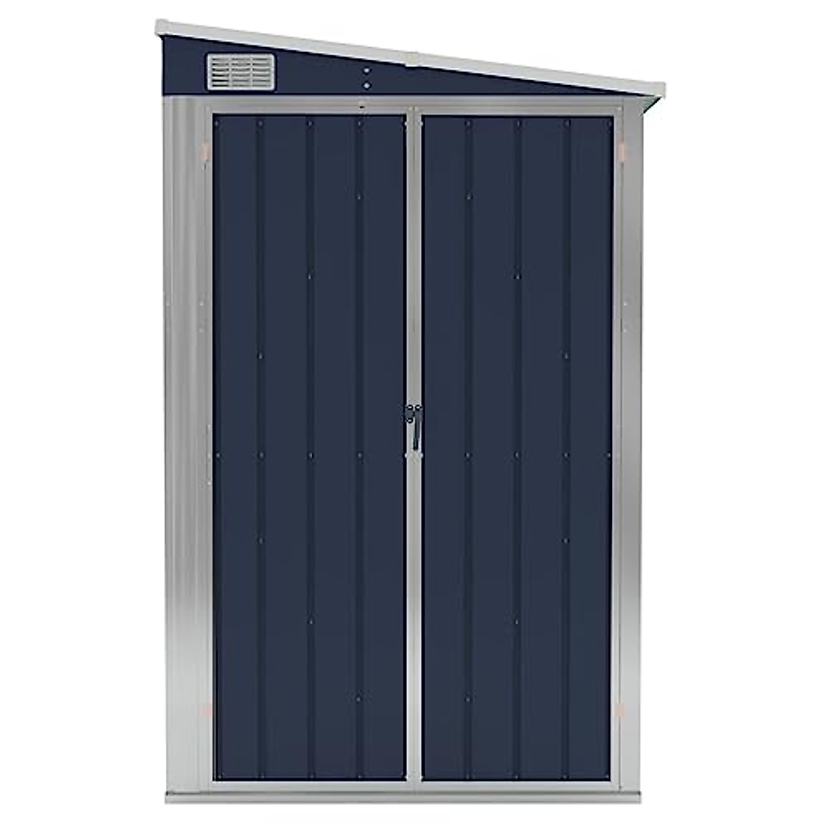 Wall-Mounted Metal Storage Shed for Outdoor, Outdoor Storage Shed with Lockable Doors, Utility Tool Shed Storage Cabinet for Garden, Backyard, Patio, Outside use, Anthracite 46.5"x39.4"x70.1" Steel