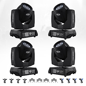 Ridgeyard 230W Beam Zoom Moving Head Light 4 Pack, LCD Display, DMX512 Moving Head DJ Lights with 17 Gobos 14 Colors 16 Channel for DJ Disco Parties Wedding Church Live Show KTV Club