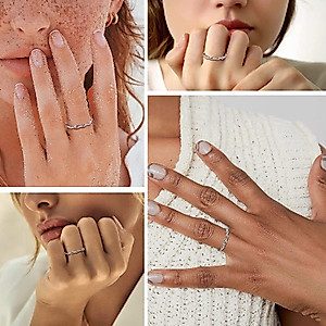 PROSILVER Size 4 Dainty Small Pinky Rings for Women 925 Sterling Silver Twist Rope Ring Trendy Jewelry