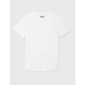 Under Armour Boys' Sportstyle Left Chest Short-Sleeve T-Shirt , White (100)/Black , Youth Large