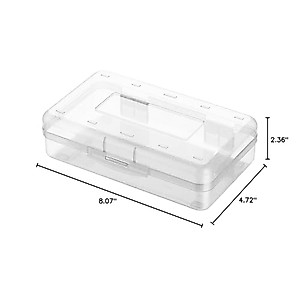 CENGNIAN 1 Pack Large Capacity Clear Pencil Box, Clear Pencil Case, Plastic Crayon Box, Pencil Cases, Plastic Pencil Case, Plastic Pencil Box, Crayon Box Storage, Hard Pencil Case