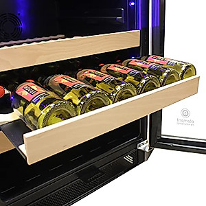 Vinotemp 215 Bottle Wine Cooler Refrigerator, Built-in or Freestanding Wine Fridge with Digital Temperature Control, Glass Door and Safety Lock, Right Hinge, 215 Bottle, Black