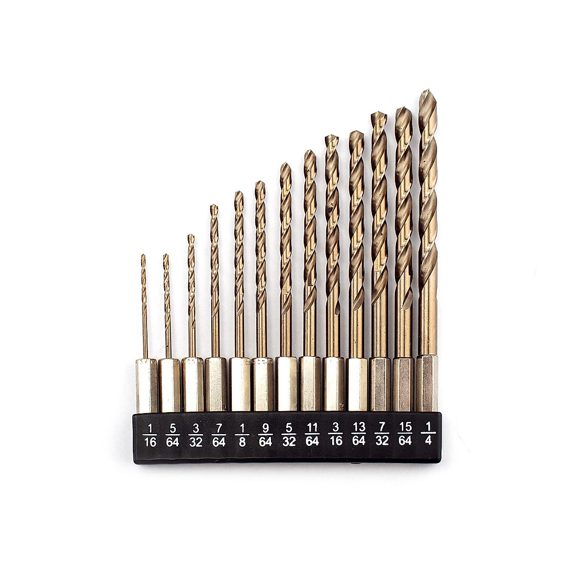 VCT 13pc hex Shank Cobalt Drill bit Set Quick Change 1/16" - 1/4"