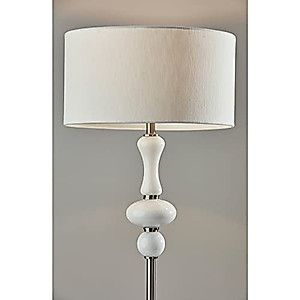 Adesso 1554-01 Natalie Floor Lamp, 65.5 in, 100W, Black/Smoked Glass, 1 Floor Lamp