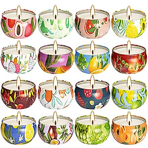 16 Pack 2.5OZ Soy Candles for Home Scented - Fruit Odor Highly Fragranced Candle, Aromatherapy Candle Gift Set for Women Birthday Mother's Thanksgiving Day Present