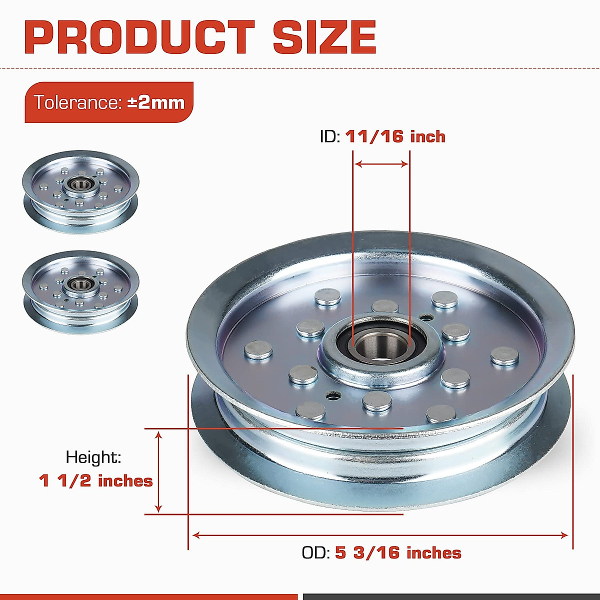 GY20110 Flat Idler Pulley for Scotts L1742 Sabre 14.542GS, 1642HS 17.542HS, 1742HS 102 10, 115 125 135 Replace GY20110 GY20629 GY20639