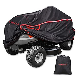 K-Musuclo Riding Lawn Mower Cover, Outdoors Tractor Cover Heavy Duty 600D and Pvc Coating, Waterproof Strip With Drawstring & Cover Storage Bag（72"L X 54"W X 46"H）